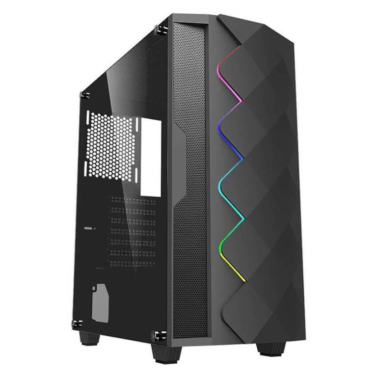 Gabinete Gamer Magnum Tech MT-235GM, ATX, Sin Fuente, LED RGB frontal ...