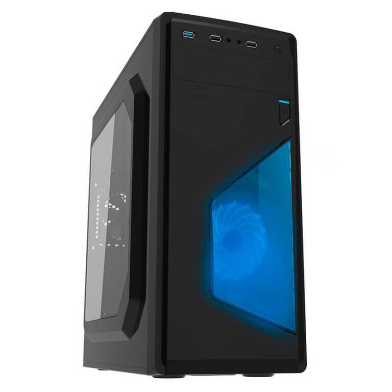 Gabinete Magnum Tech MT-436B, ATX, Sin Fuente, 1 x Fan Azul, Negro ...