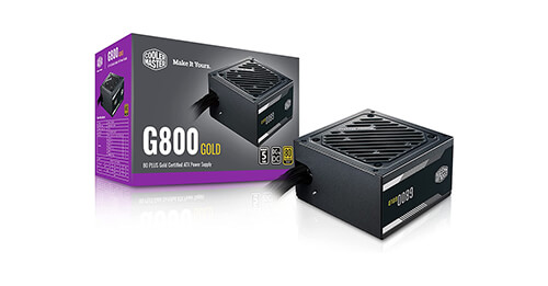 Fuente de alimentación Cooler Master G800 Gold, 800W 80 PLUS - Deffo Argentina