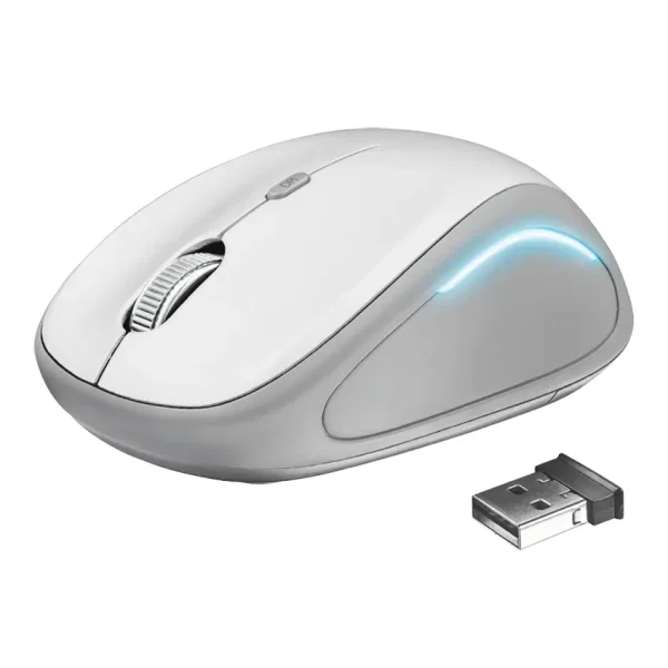 Mouse Inalámbrico Trust Yvi FX, Iluminación LED, Blanco - Deffo Argentina