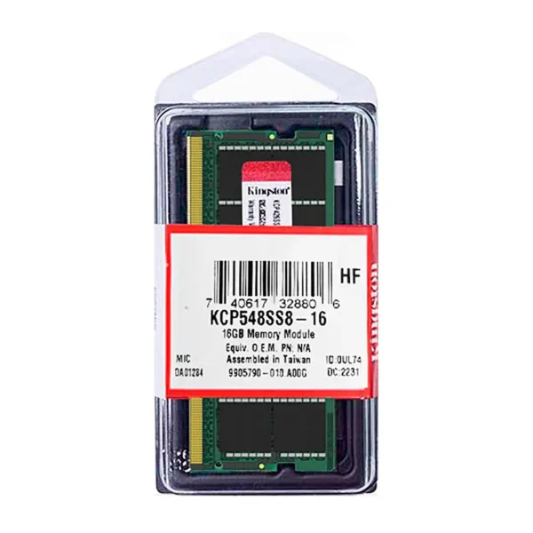 Memoria Kingston 16GB, DDR5, 4800MT/s, 1Rx8, CL40, SODIMM, Notebook - Deffo Argentina