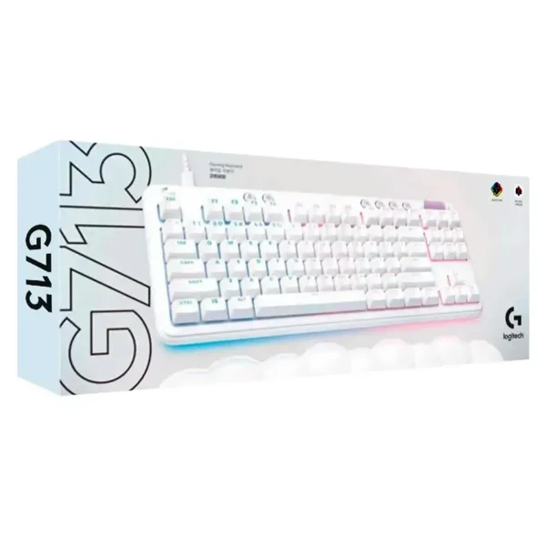 Teclado Logitech G G713 TKL, LIGHTSYNC RGB, Mecánico, Gamer, GX Brown Táctil, Blanco - Deffo ...