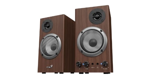 Parlantes Genius SP-HF500B, 16 W RMS, Mini Plug 3.5 mm, Marrón - Deffo ...